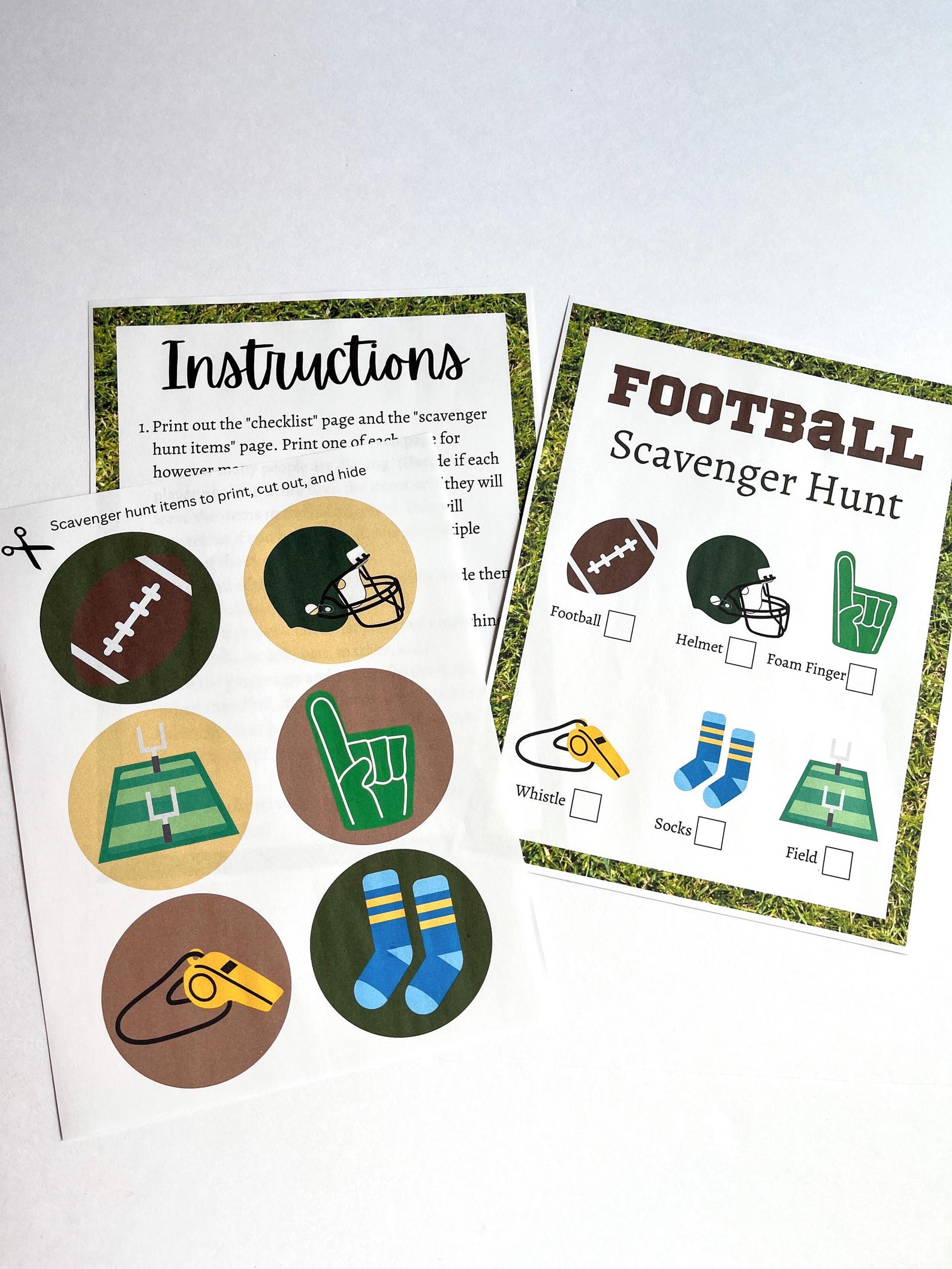 Football Game for Little Kids, Printable Football Scavenger Hunt ...