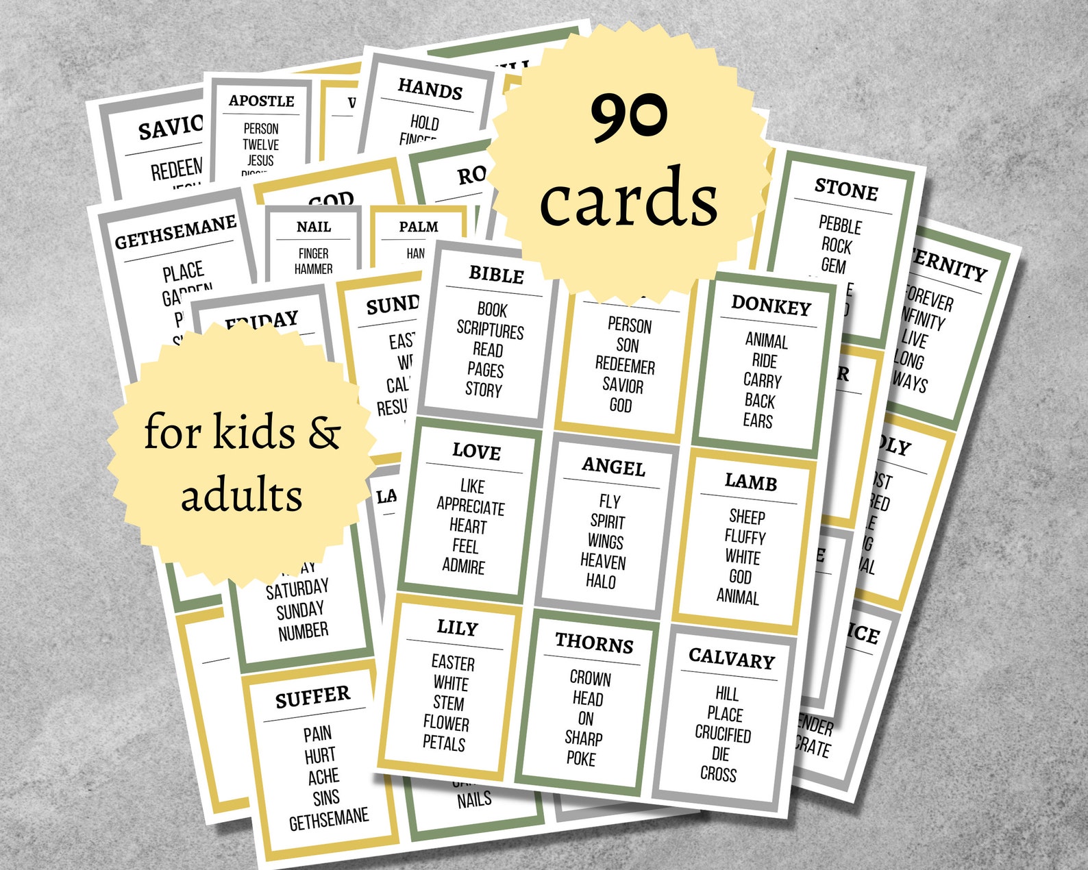 Resurrection Taboo Game, Printable Easter Activity, Bible Games for ...