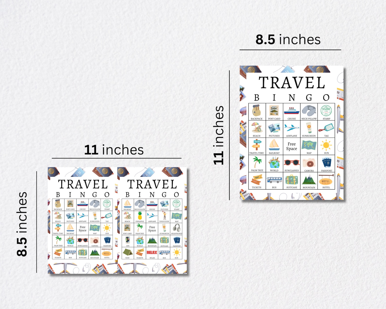 Travel Bingo Cards, Printable Travel and Tourism Party Game for Kids ...