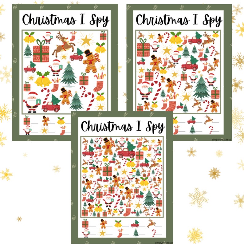Christmas I Spy Game, Printable Holiday Activity for Kids, Search and ...