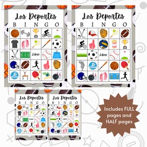 Spanish Bingo Spanish Learning Game for Kids Spanish Sports - Etsy