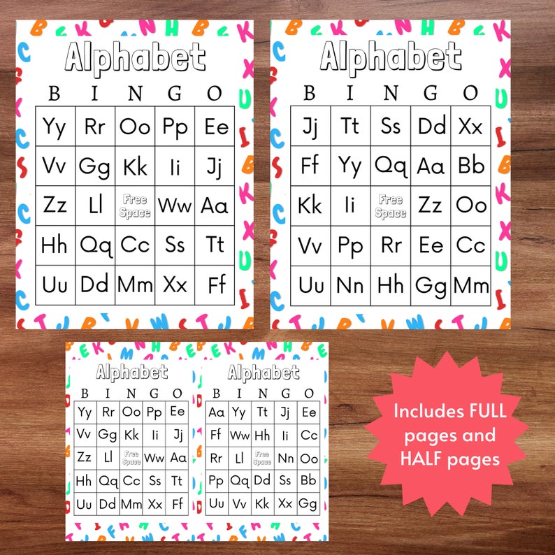 Alphabet Bingo, Alphabet Games for Preschoolers, Letters Learning ...
