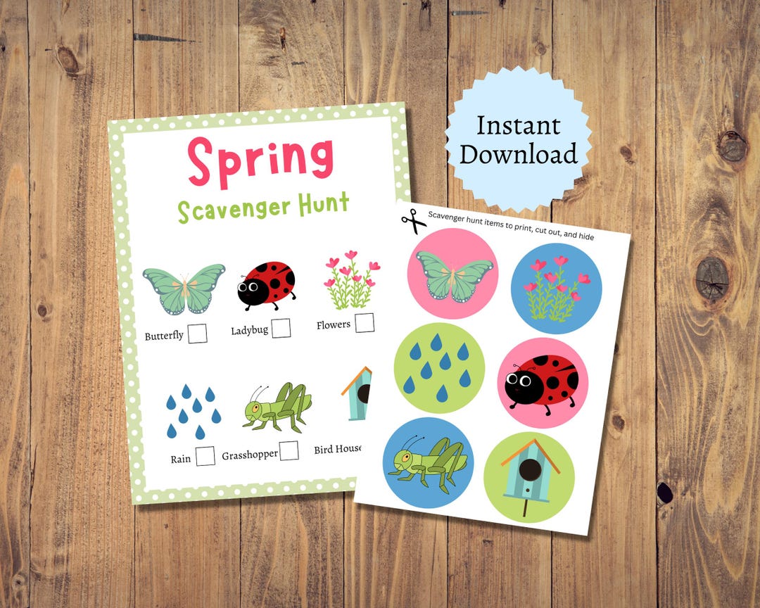 Spring Scavenger Hunt for Toddlers, Springtime Activity for Little Kids ...