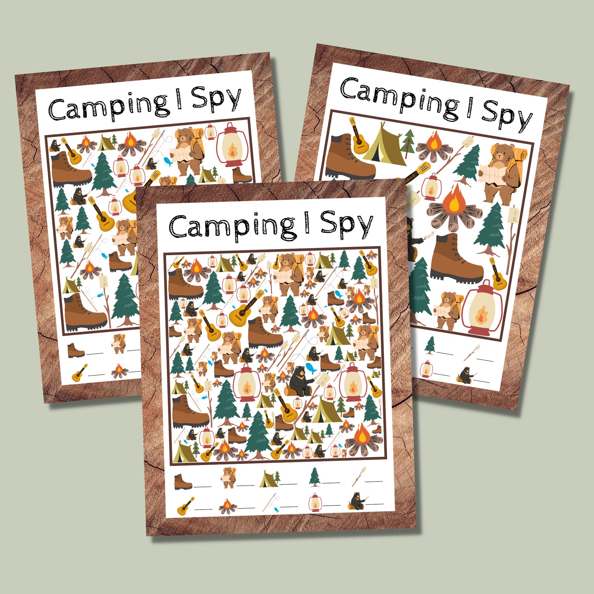 Camping I Spy Game, Camping Scavenger Hunt, Camping Games Printable ...