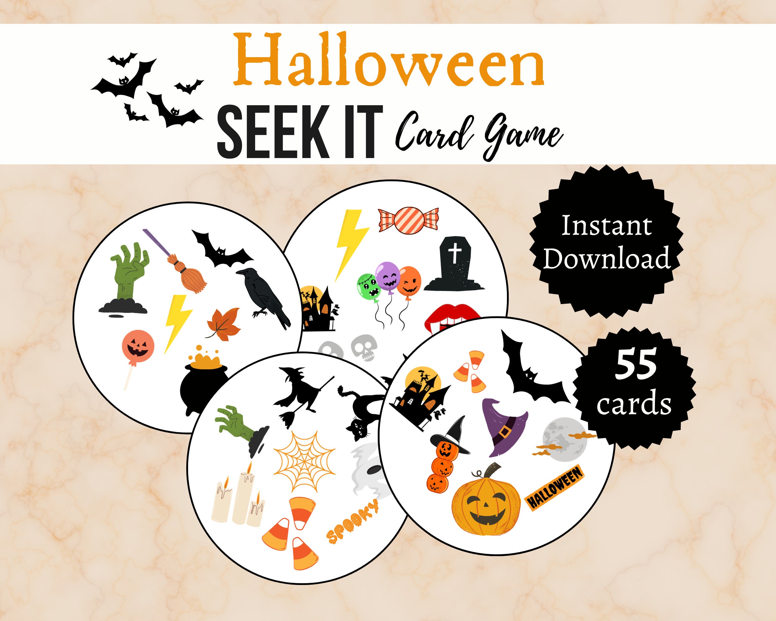 Halloween Seek It Game, Printable Halloween Party Games, Halloween ...