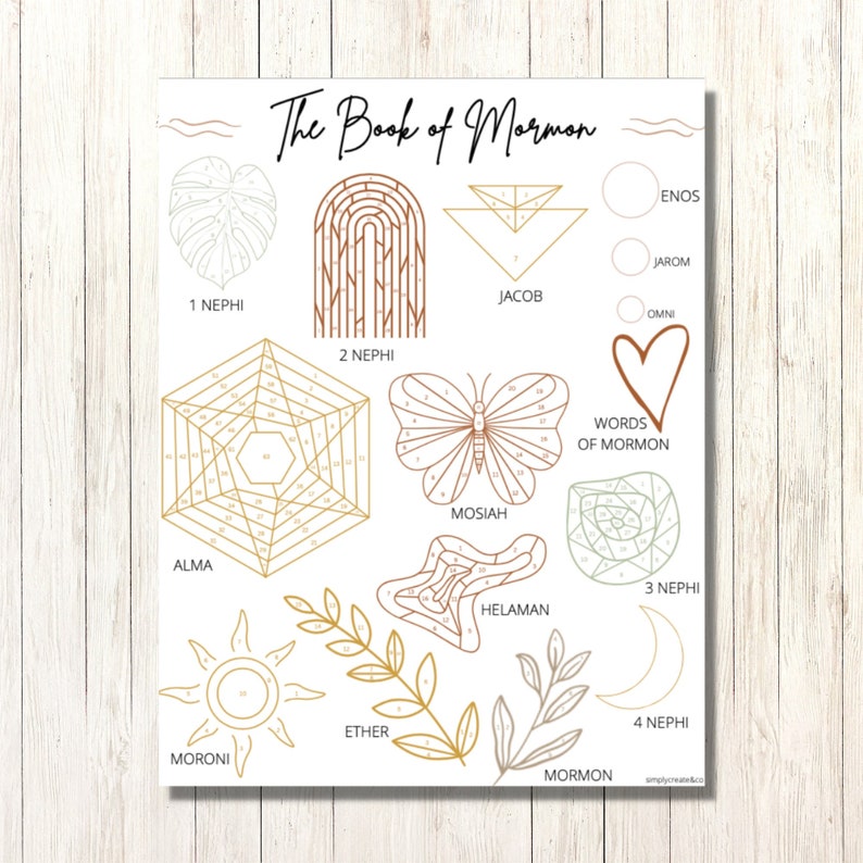 Book of Mormon Reading Chart, Printable Boho Scripture Study Tracker ...
