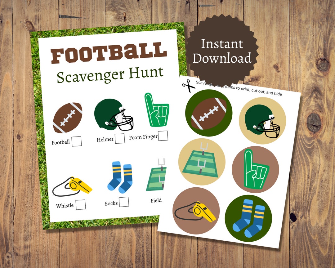 Football Game for Little Kids, Printable Football Scavenger Hunt ...