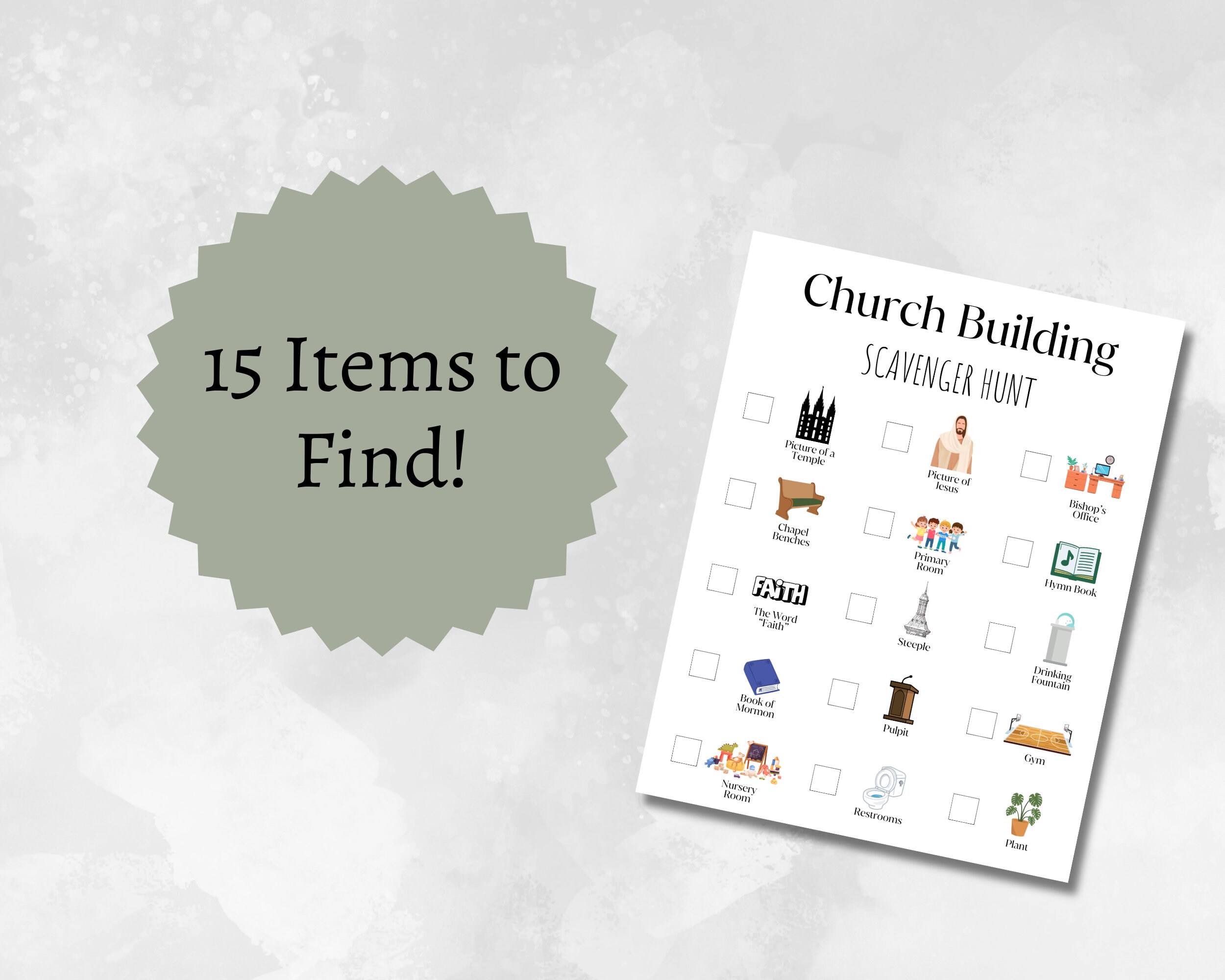 Latter-day Saints Church Building Scavenger Hunt for Kids, LDS Activity ...