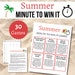 Summer Minute to Win It Games, Printable Luau Party Games for Kids and ...