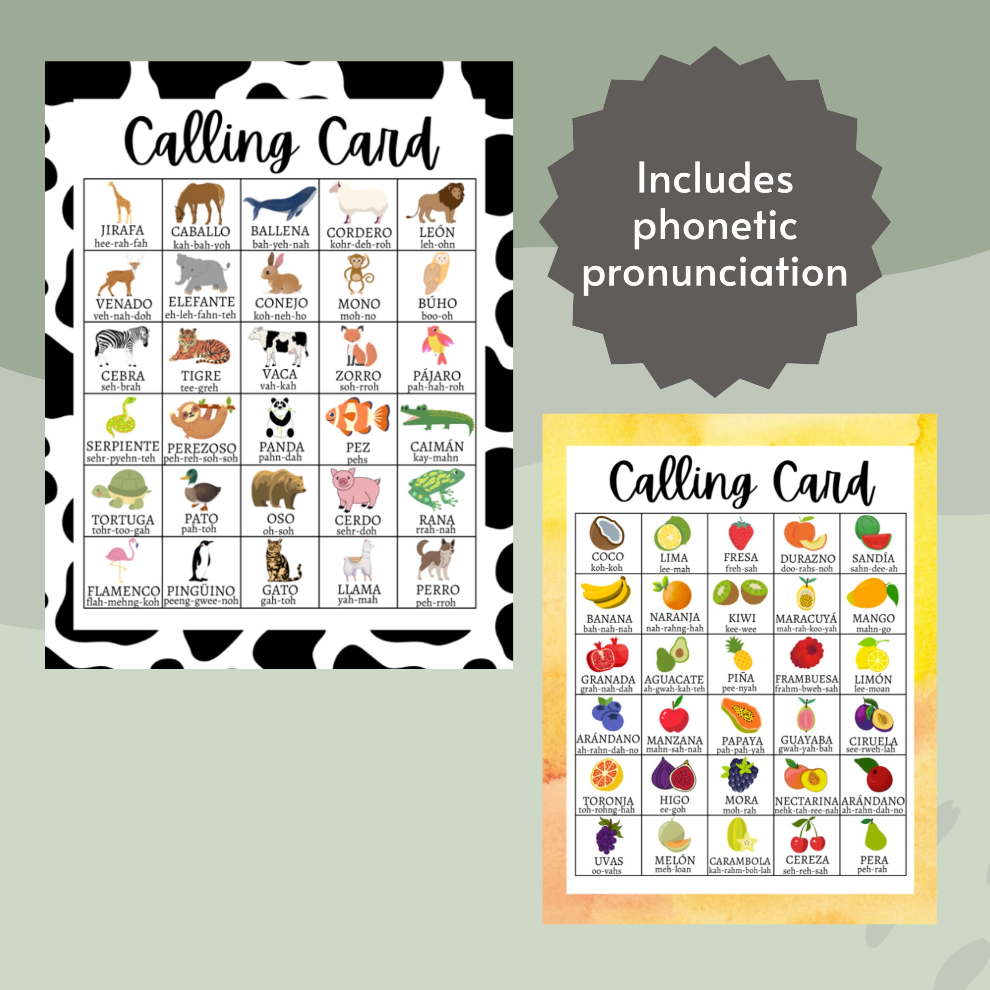 Spanish Bingo Games Bundle, Printable Spanish Learning Activity for ...