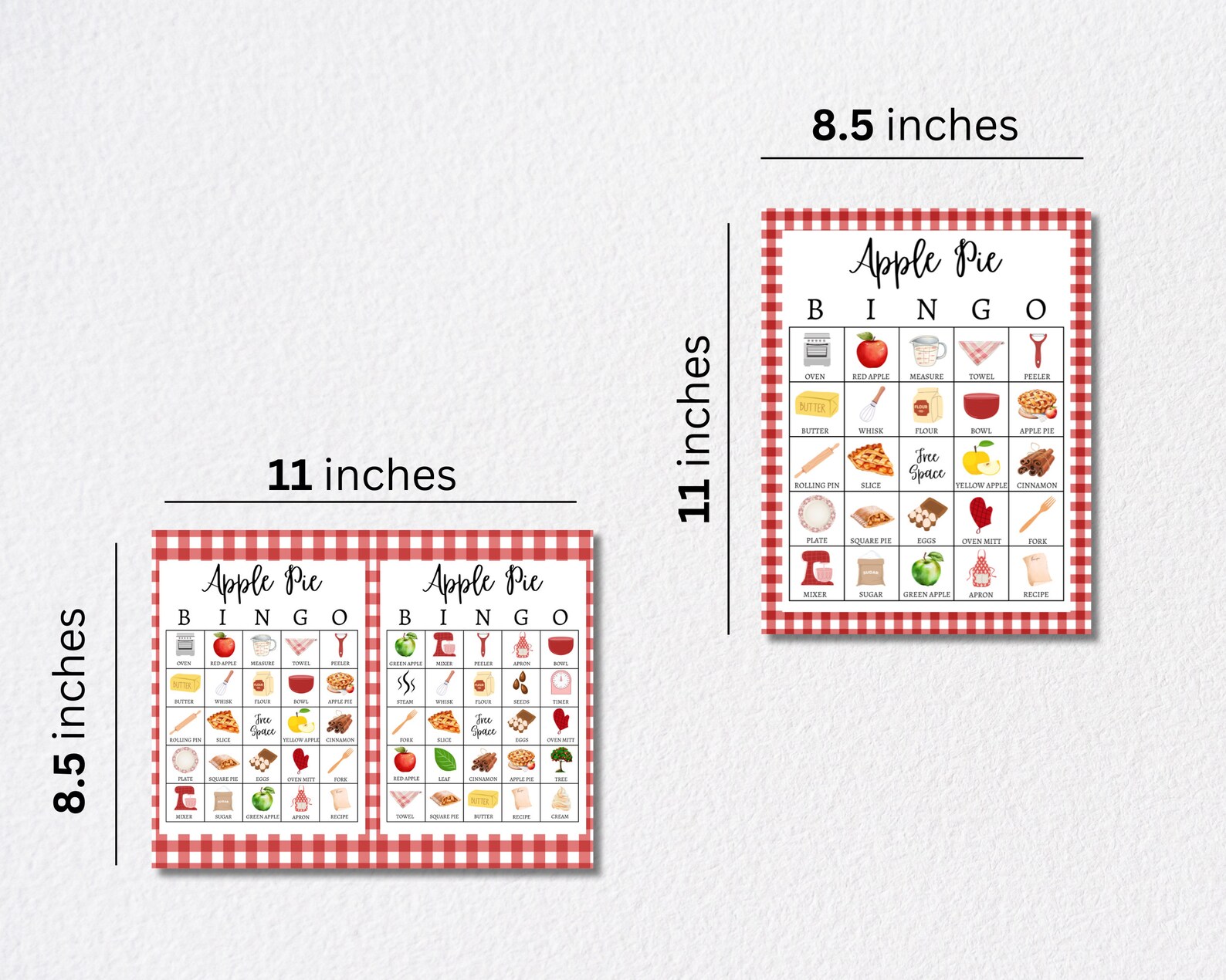 Apple Pie Bingo Cards, Printable Baking Party Game for Kids, Teens, and ...