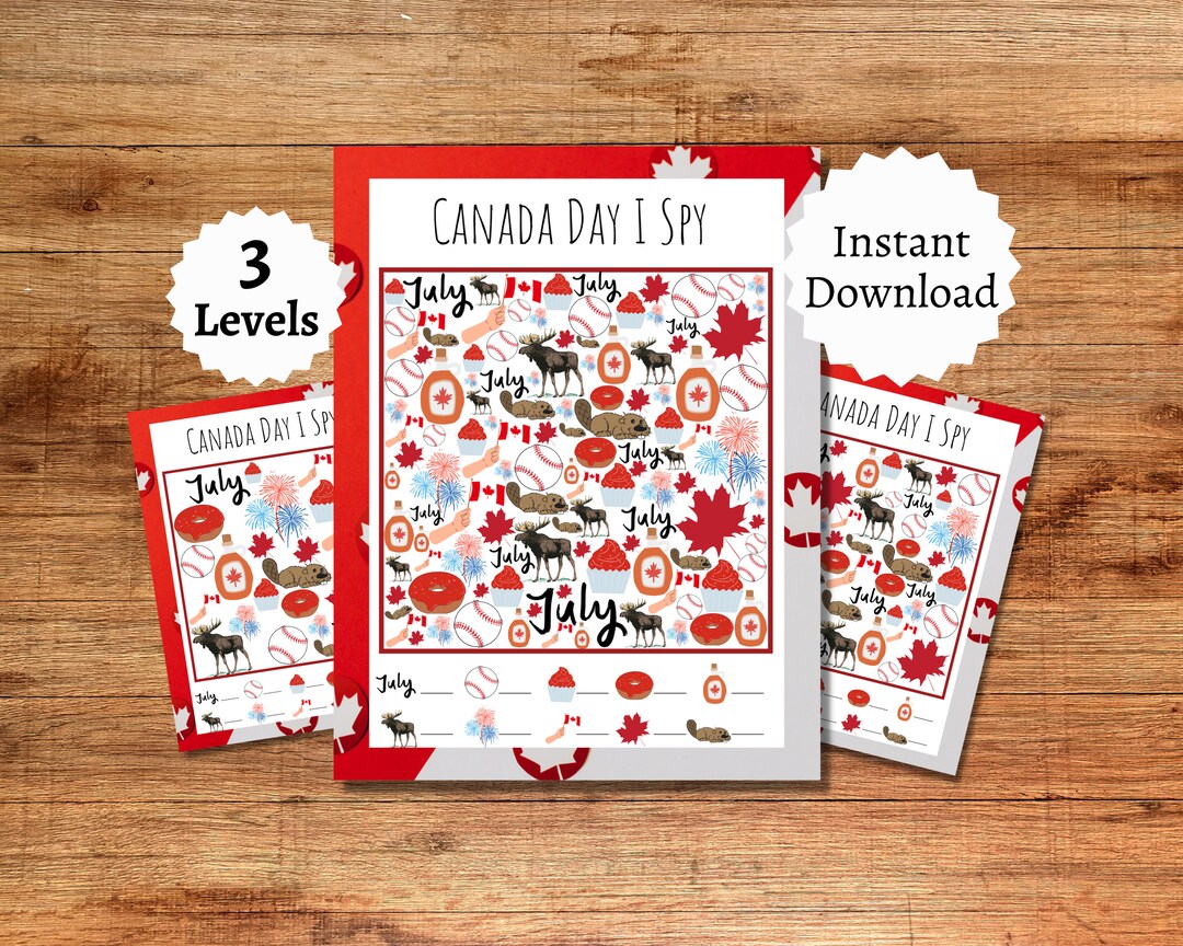 Canada Day I Spy, Printable Canada Day Games for Kids, Search and Find ...