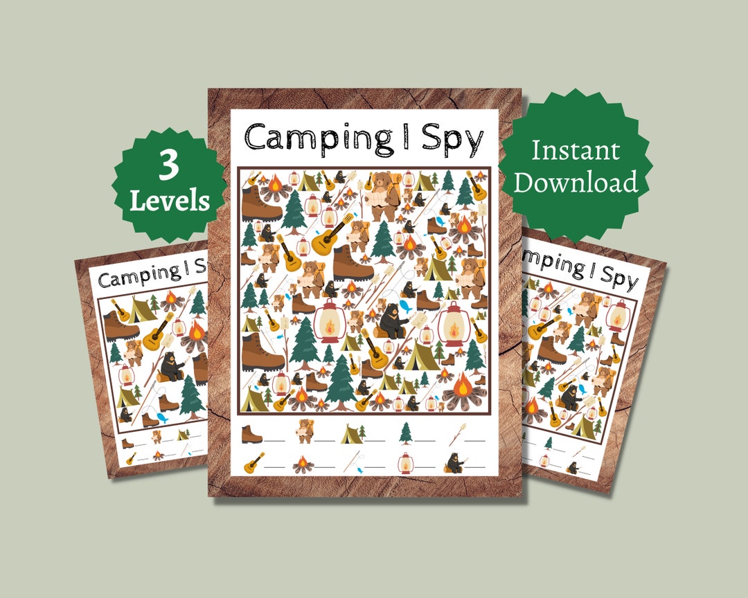 Camping I Spy Game, Camping Scavenger Hunt, Camping Games Printable ...