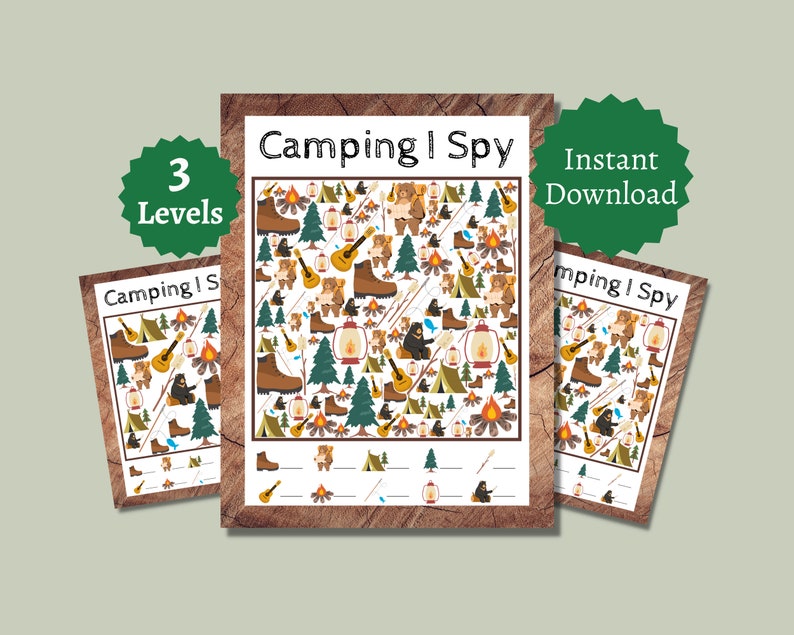 Camping I Spy Game, Camping Scavenger Hunt, Camping Games Printable ...