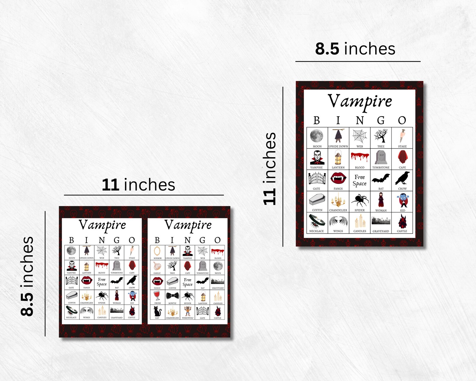 Vampire Bingo Cards, Printable Dracula Party Game for Kids, Teens, and ...
