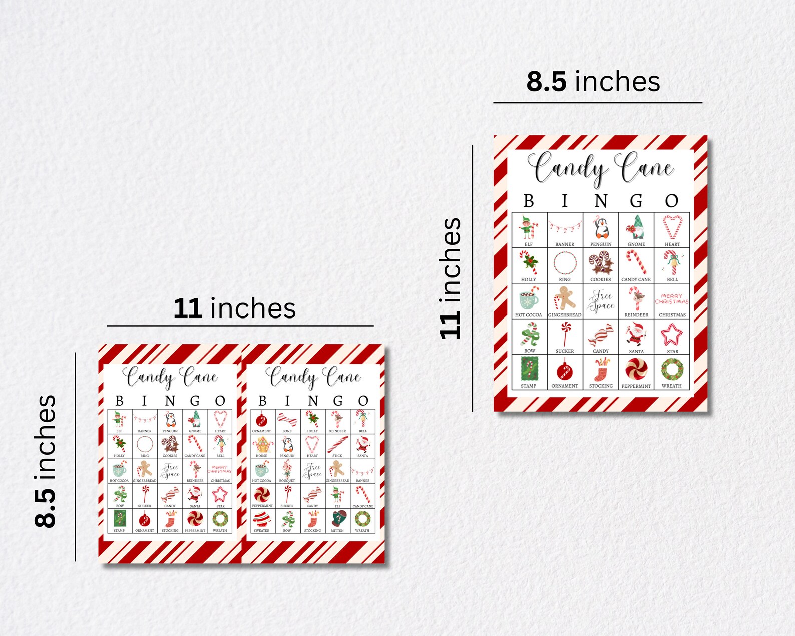 Candy Cane Bingo Cards, Christmas Party Game for Kids, Teens, and ...