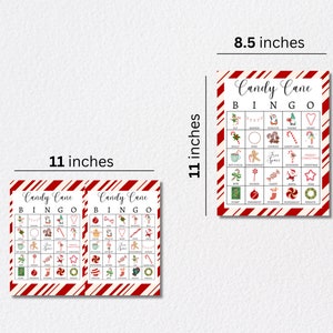Candy Cane Bingo Cards, Christmas Party Game for Kids, Teens, and ...