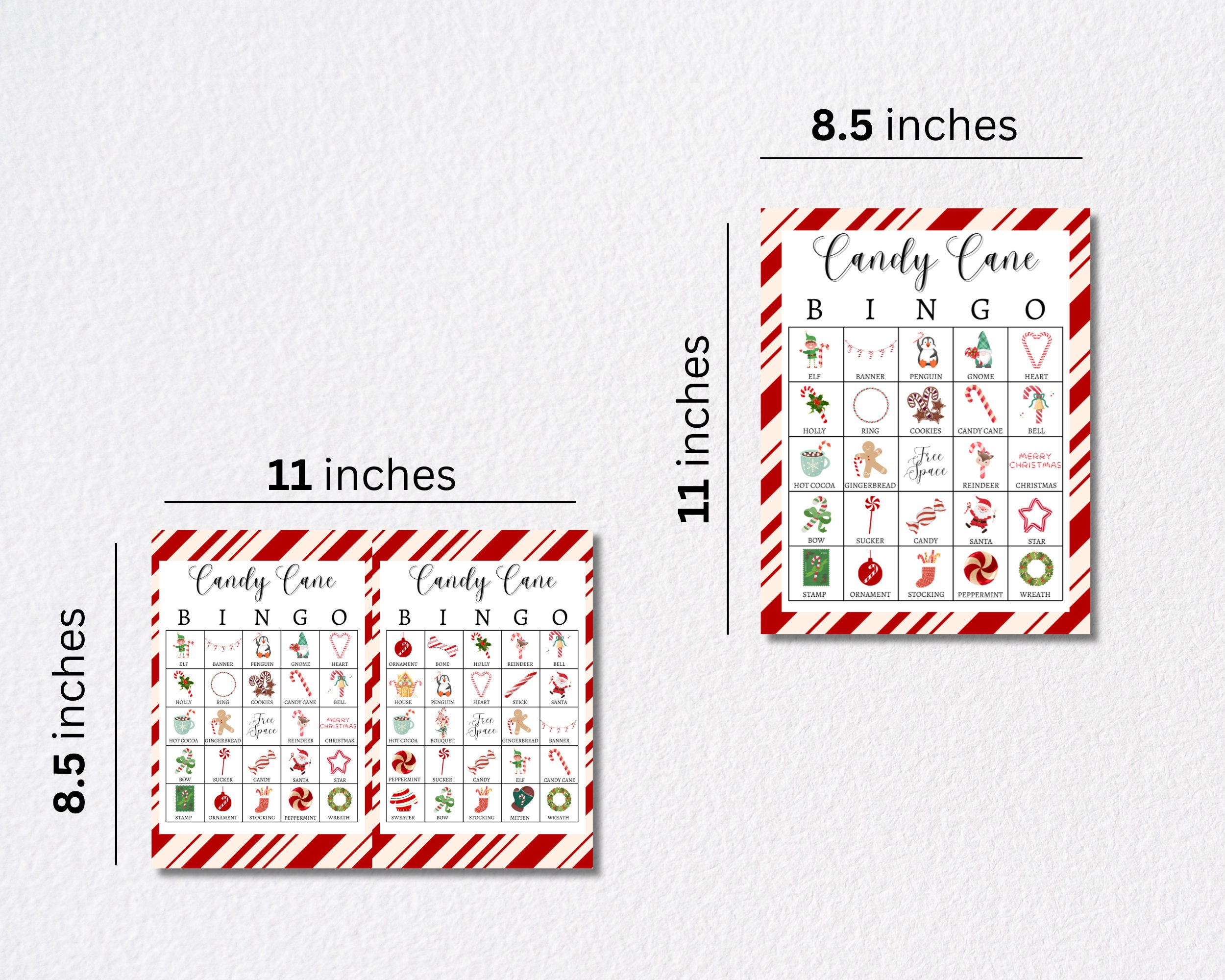 Candy Cane Bingo Cards, Christmas Party Game for Kids, Teens, and ...