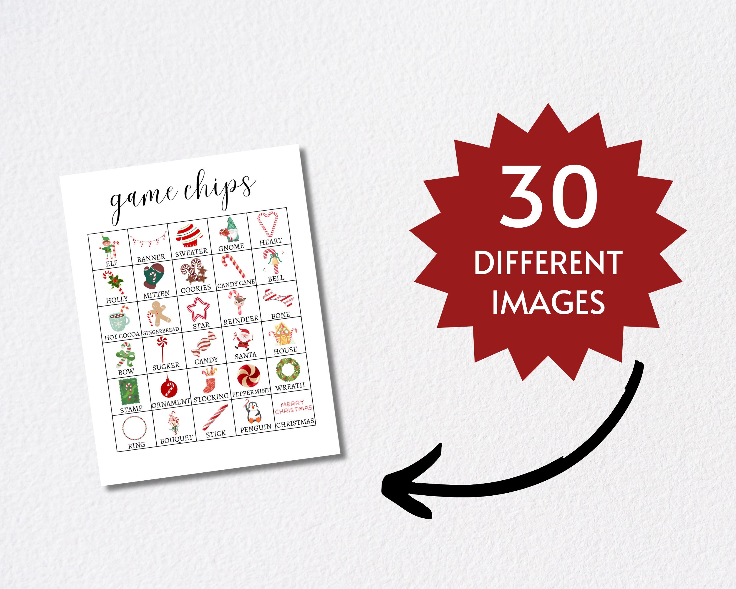 Candy Cane Bingo Cards, Christmas Party Game for Kids, Teens, and ...