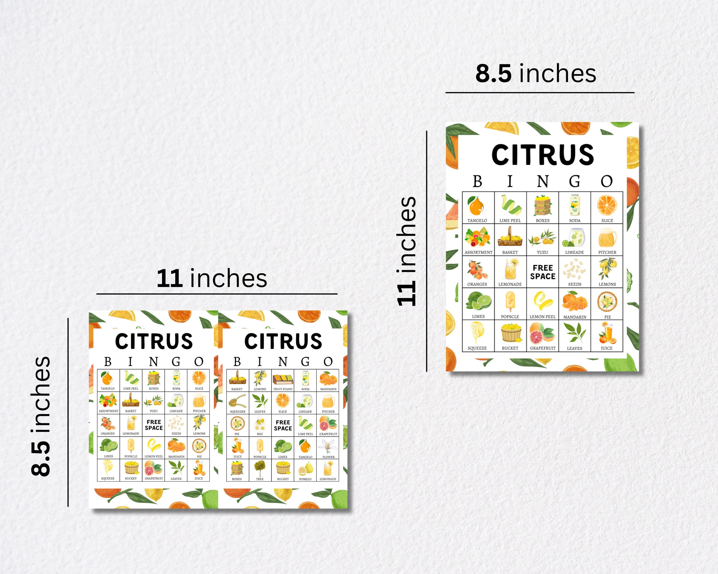 Citrus Bingo Game, Printable Fruit Party Activity for Kids, Teens, and ...