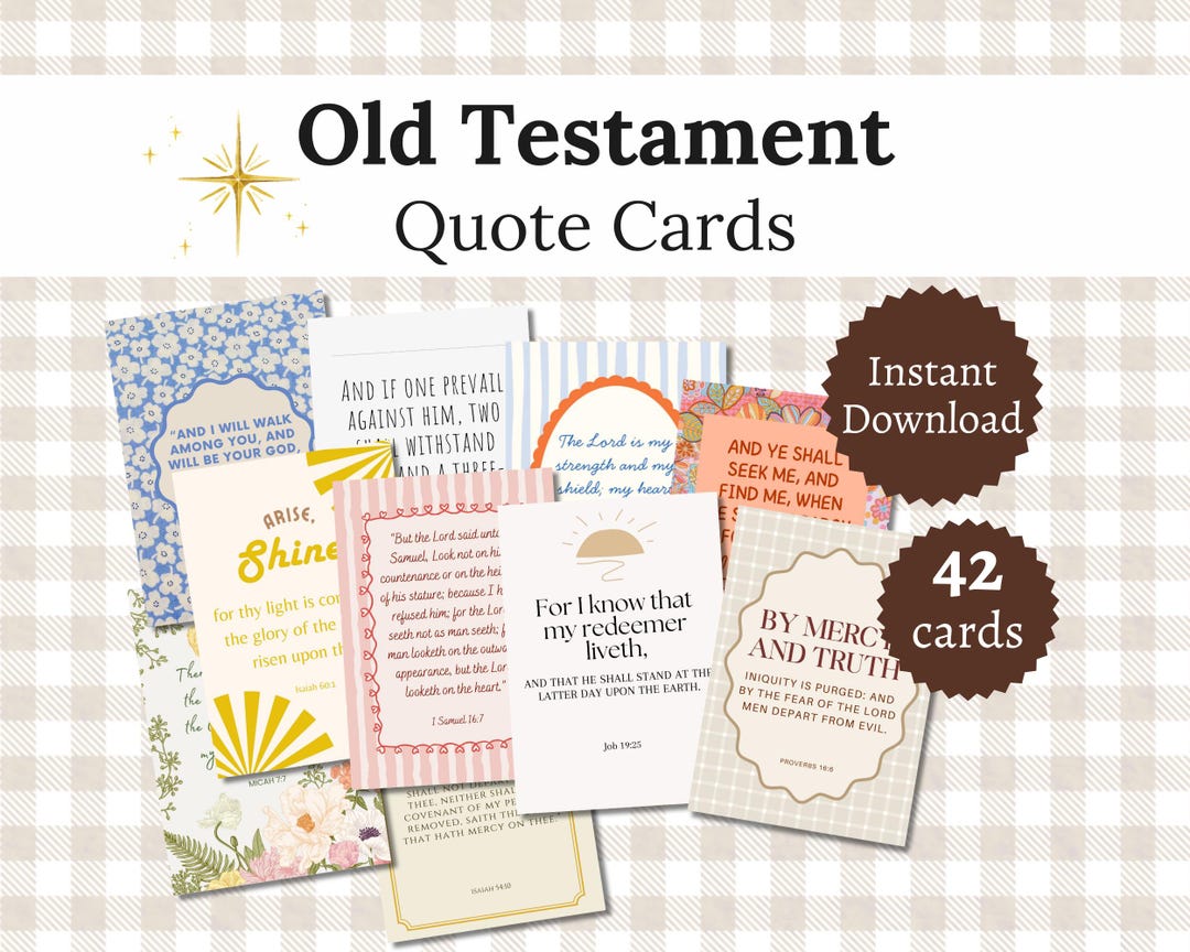Old Testament Bible Verse Cards, Printable Bible Quote Cards, Cute ...