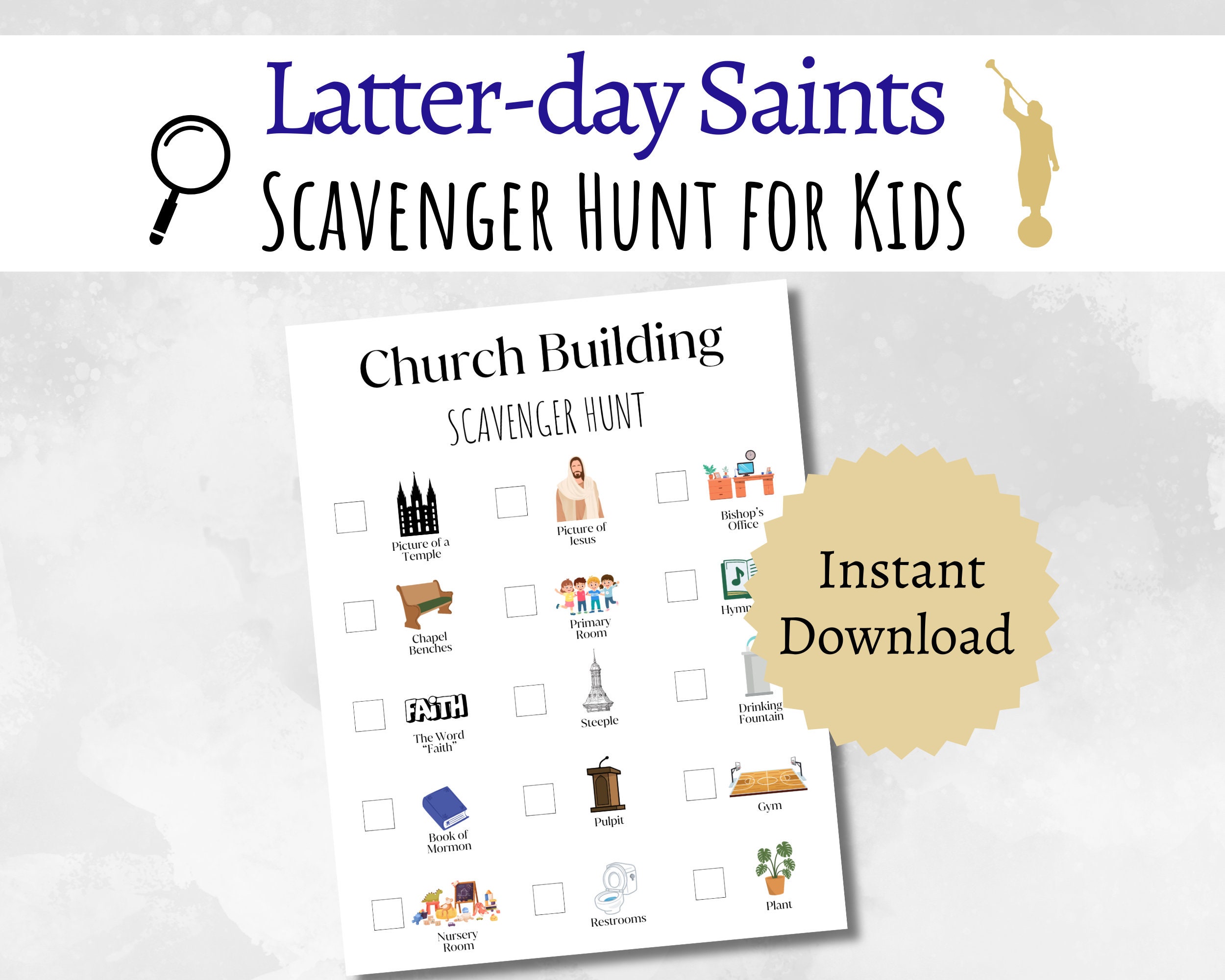 Latter-day Saints Church Building Scavenger Hunt for Kids, LDS Activity ...