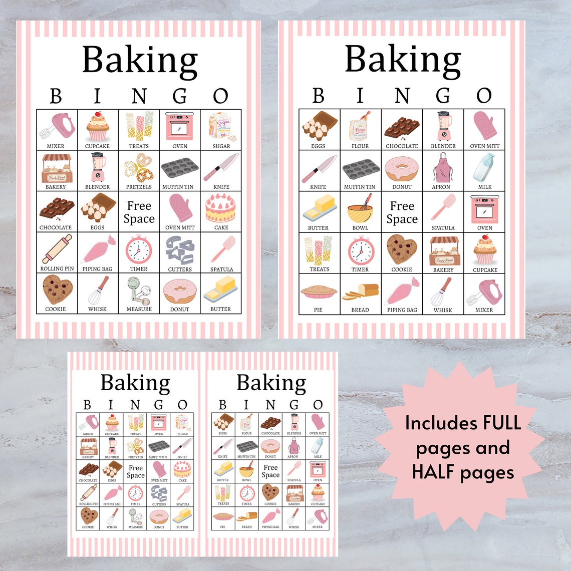 Baking Bingo, Baking Birthday Party Game, Baking Party Games - Etsy