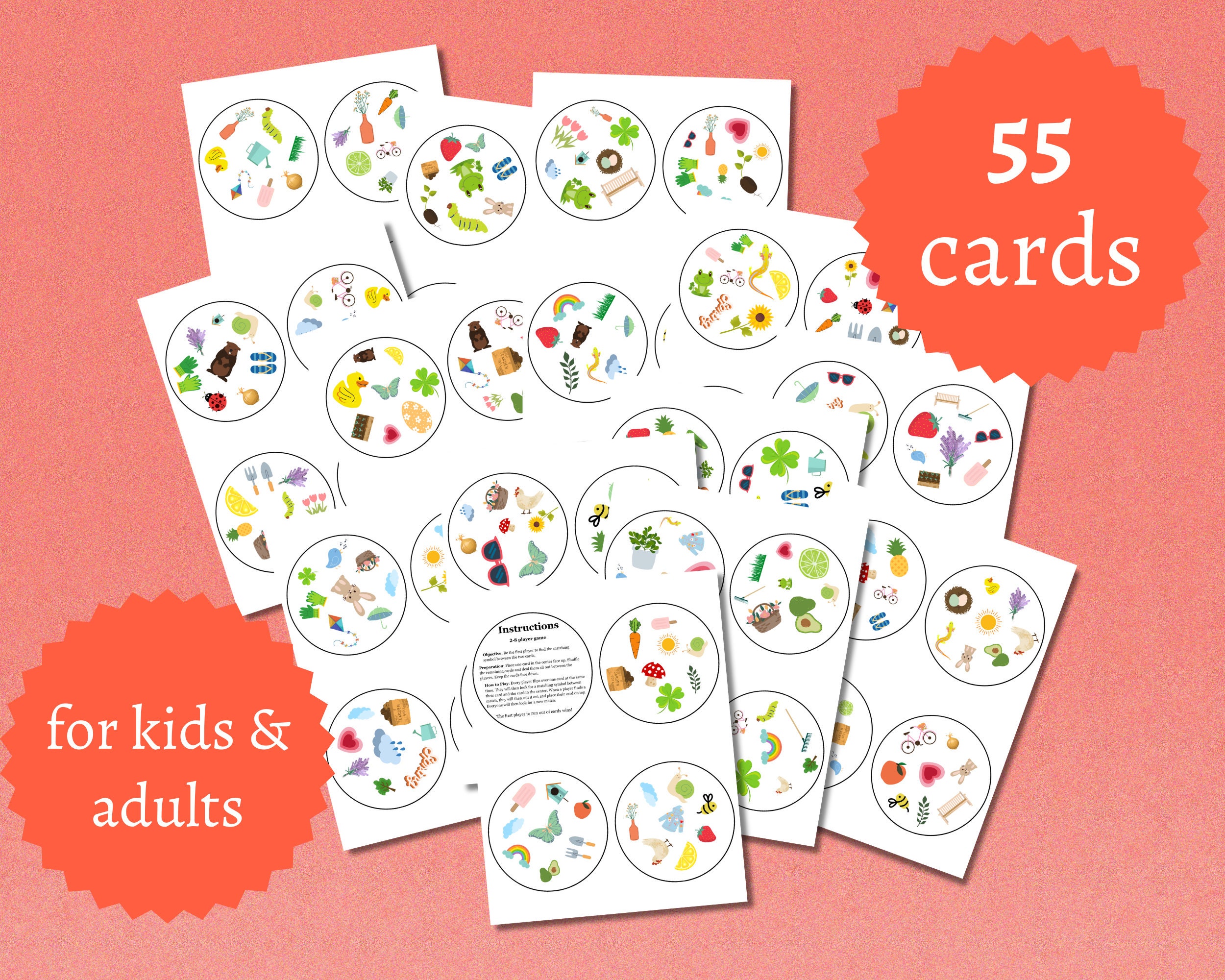 Spring Seek It Card Game, Printable Springtime Activity for Kids, Teens ...