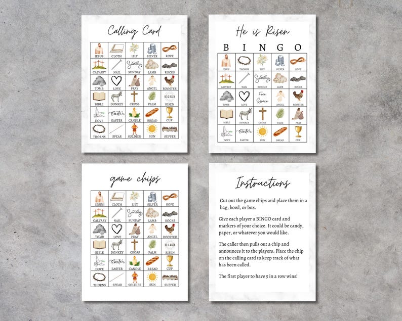 He is Risen Bingo Cards, Printable Resurrection Game, Holy Week ...