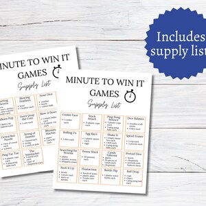 Minute to Win It Games, Printable Family Party Games for Kids, Teens ...