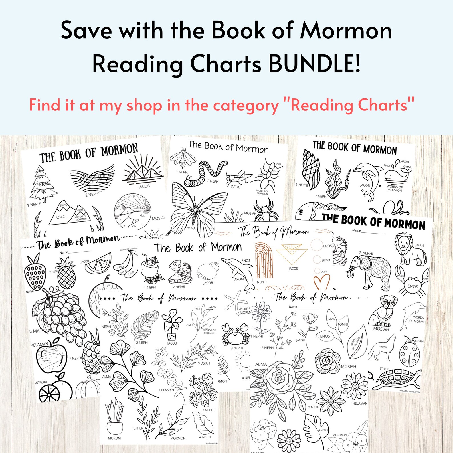 Book of Mormon Reading Chart, Printable LDS Scripture Study Tracker for ...