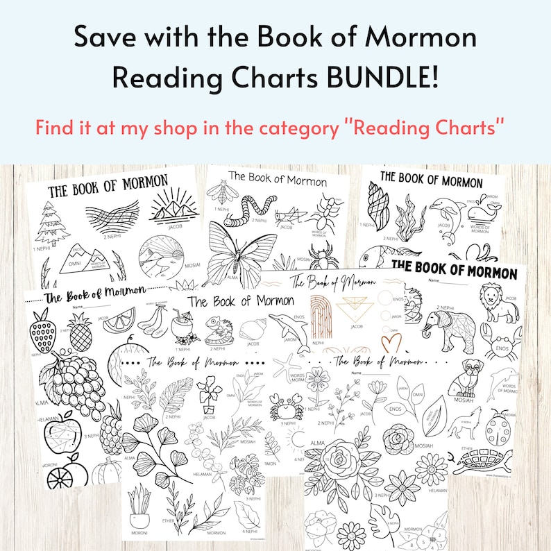 Book of Mormon Reading Chart, Printable LDS Scripture Study Tracker for ...