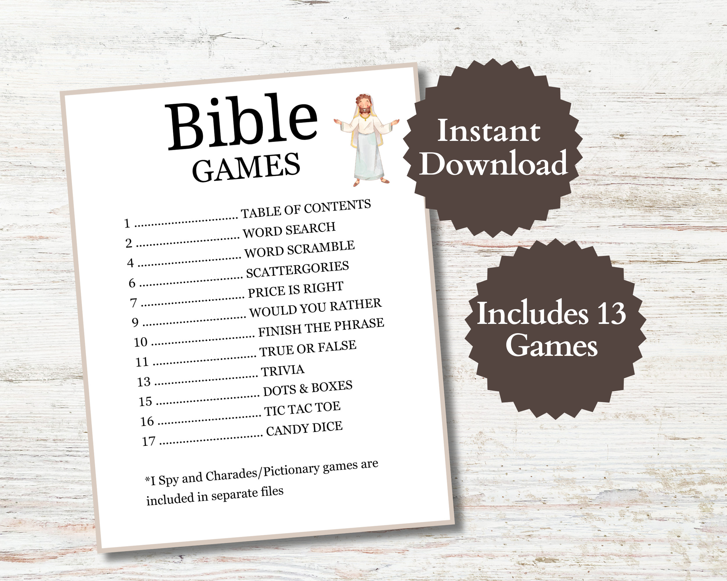 Bible Games Bundle, Printable Bible-themed Activity Party Games for ...