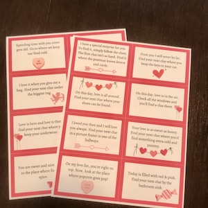 Valentine's Day Couples Scavenger Hunt, Printable Romantic Treasure ...