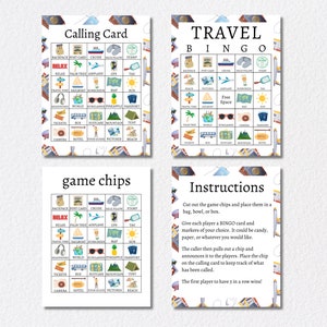 Travel Bingo Cards, Printable Travel and Tourism Party Game for Kids ...