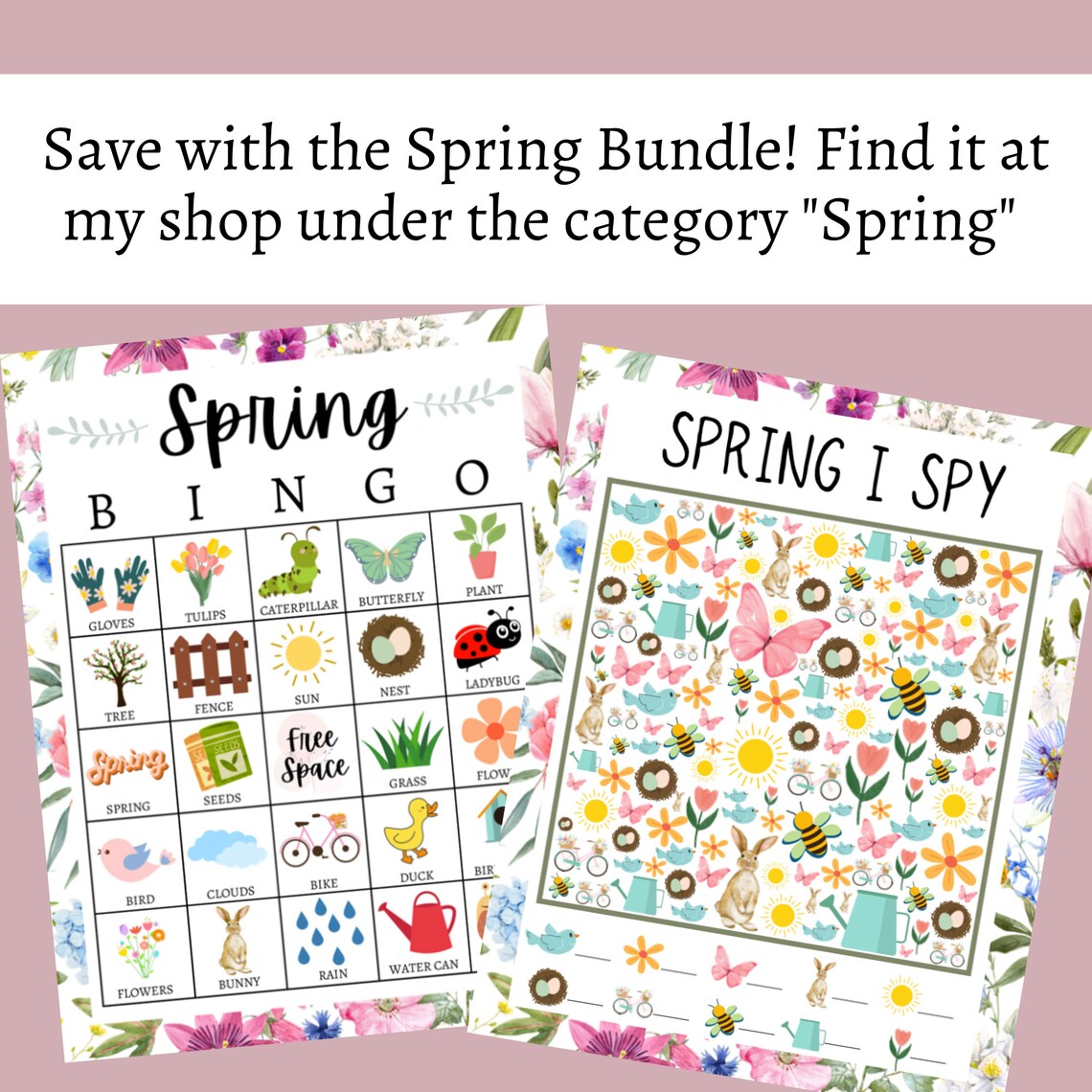 Spring I Spy, Spring Activities for Kids, Printable Easter Games - Etsy