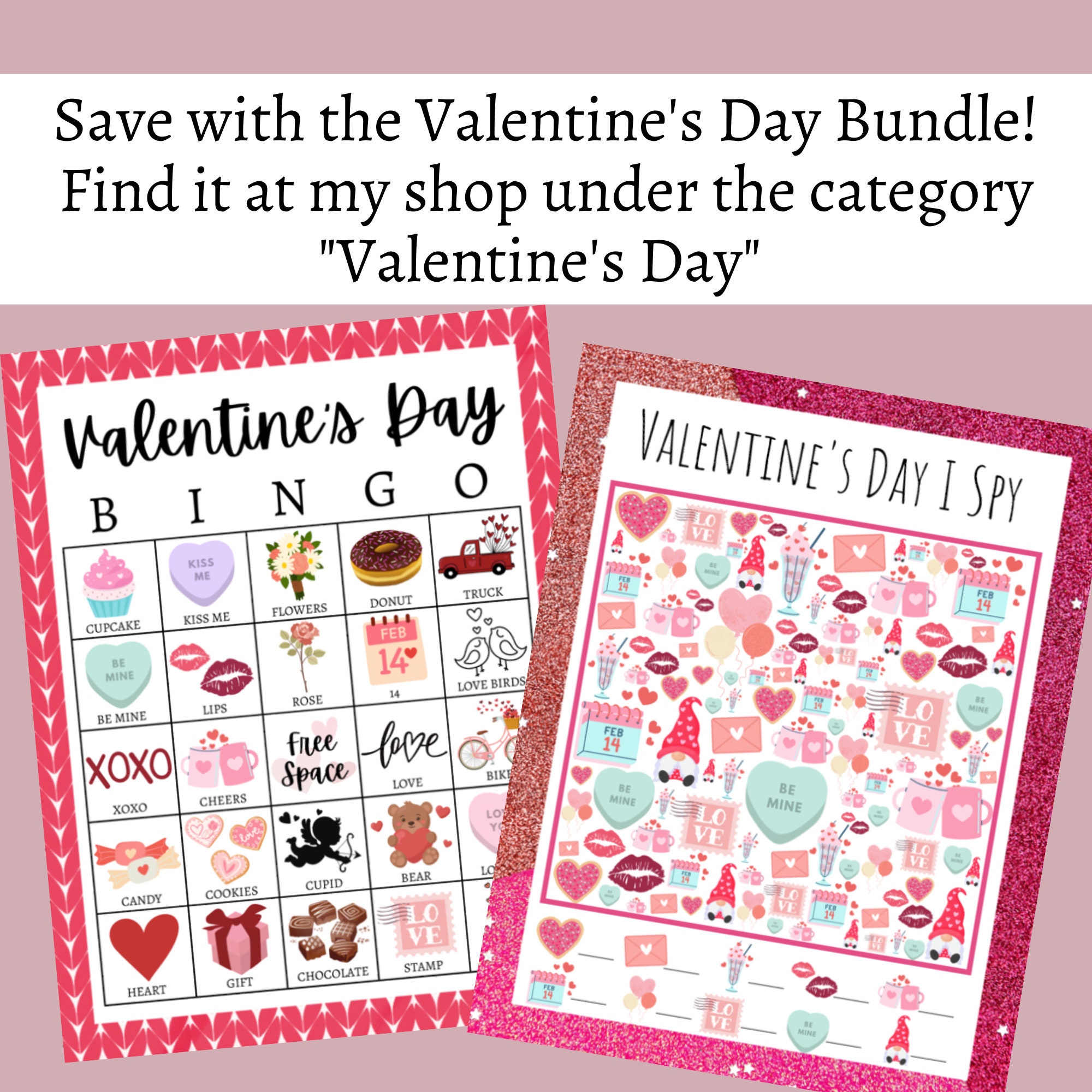 Valentine's Day Bingo Cards, Printable Valentine's Party Game for Kids ...
