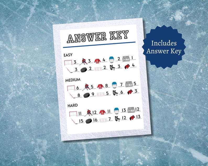 Hockey I Spy Activity, Printable Hockey Party Game for Kids, Hockey ...