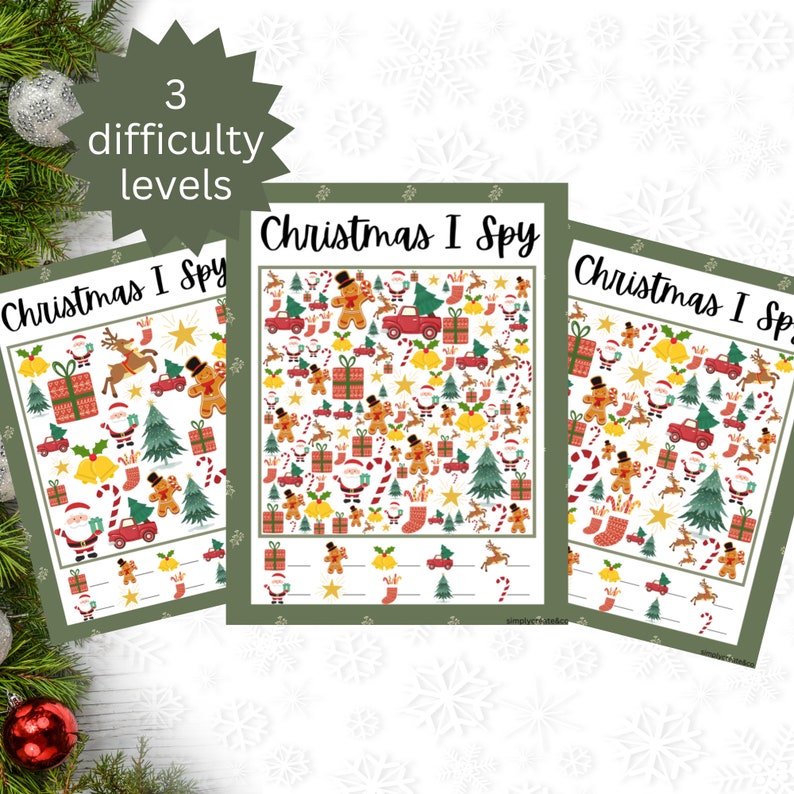 Christmas Games Bundle, Printable Holiday Bingo and I Spy Pages for ...