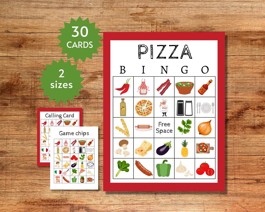 Pizza Bingo Cards, Printable Pizza Party Game for Kids, Teens, and ...