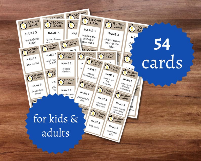 Bible Five Second Game, Printable Bible Game for Kids, Teens, and ...