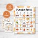 Pumpkin Patch Bingo Cards, Printable Fall Party Game for Kids, Teens ...