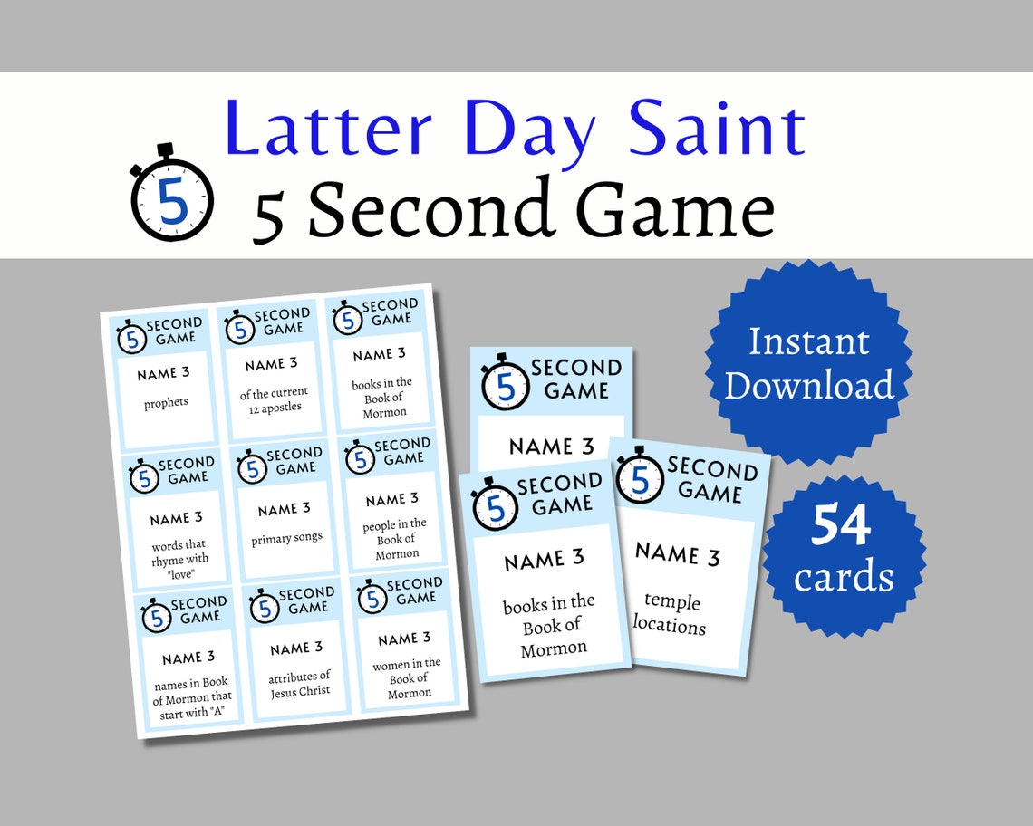 LDS Games Bundle, Printable LDS Games, Latter Day Saint Games, Book of ...