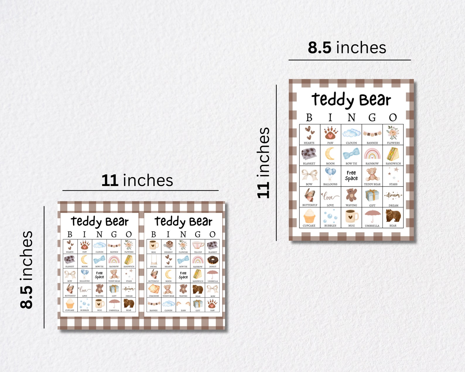 Teddy Bear Bingo Cards, Printable Baby Shower Game, Teddy Bear Birthday ...