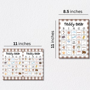 Teddy Bear Bingo Cards, Printable Baby Shower Game, Teddy Bear Birthday ...