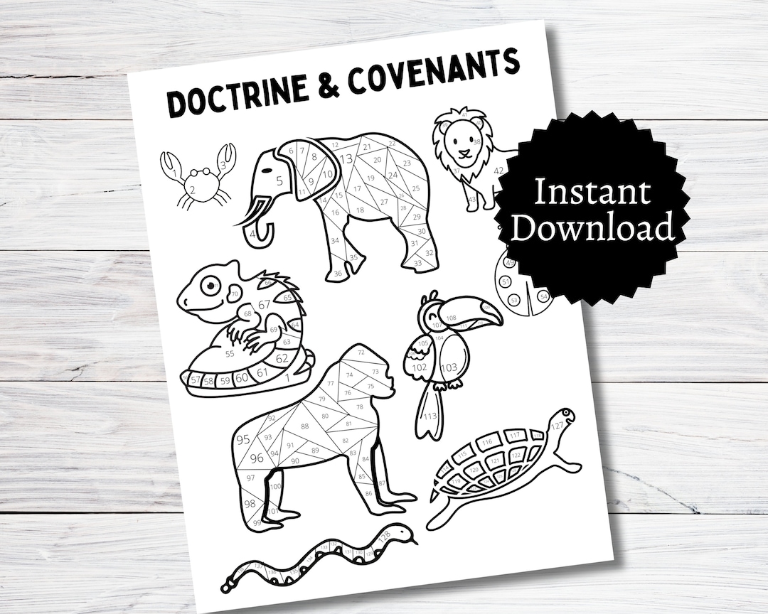 Doctrine and Covenants Reading Chart for Kids, Color by Number ...