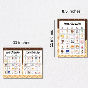 Ice Cream Bingo Cards, Printable Summer Activity for Kids, Ice Cream ...