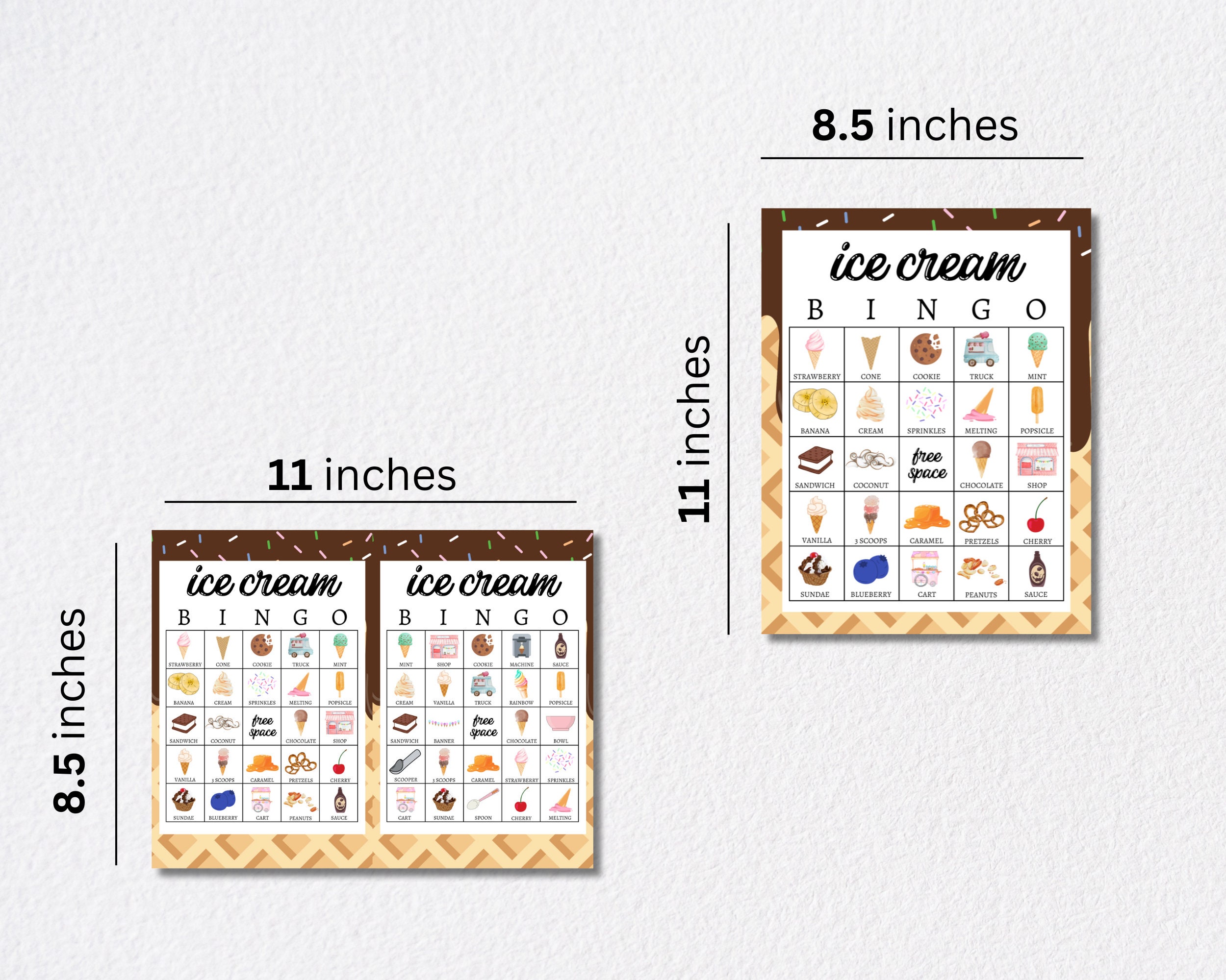 Ice Cream Bingo Cards, Printable Summer Activity for Kids, Ice Cream ...