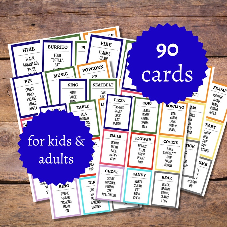 Family Taboo Game, Printable Card Game for Kids, Teens, and Adults ...