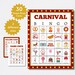 Carnival Bingo Cards, Printable Circus Party Game, Includes Full and ...